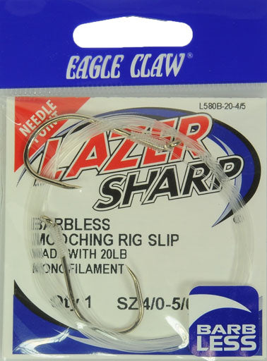 Lazer Sharp L580B-20-4/5 20 Lb Barbless Slip Mooching Rig, Clear, Size