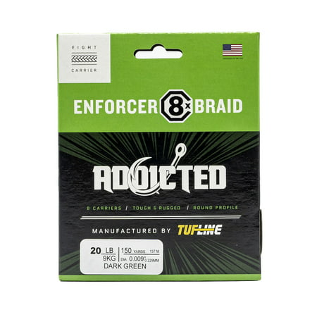 XXB Addicted Enforcer 8x Braid by TUF-LINE | 50 Lb.; Dark Green; 300 Y